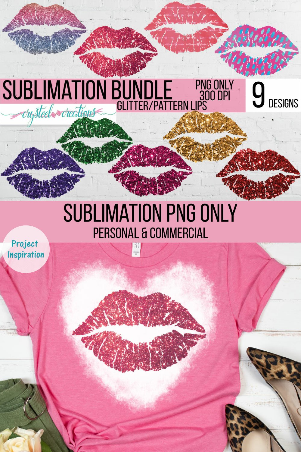 Sublimation Glitter Lips Bundle