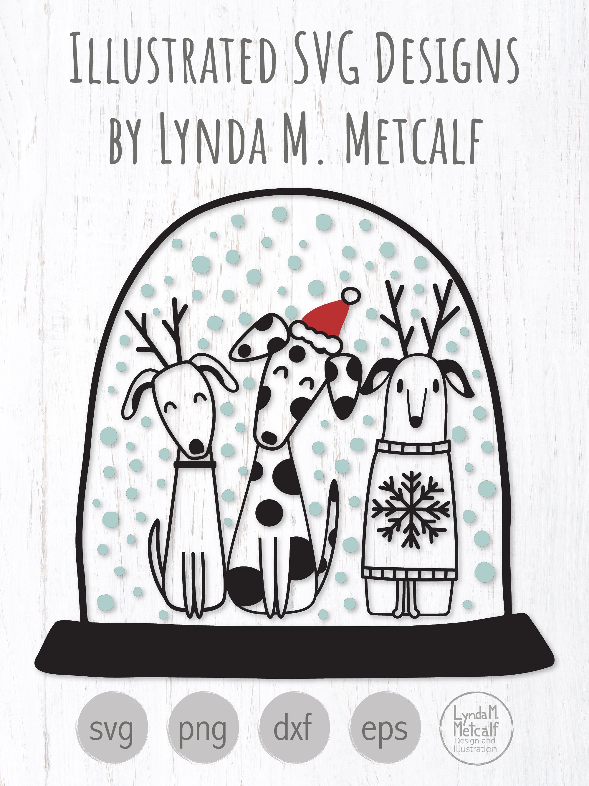 Christmas Snow Globe Dogs Svg, Holiday Dogs Png