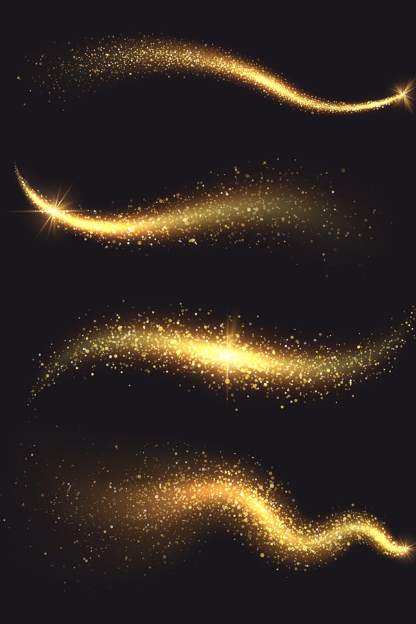 Sparkle stardust. Golden glittering magic vector (893184)