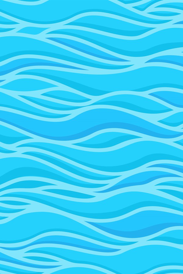 Blue ocean water splash waves seamless pattern. Ocean water