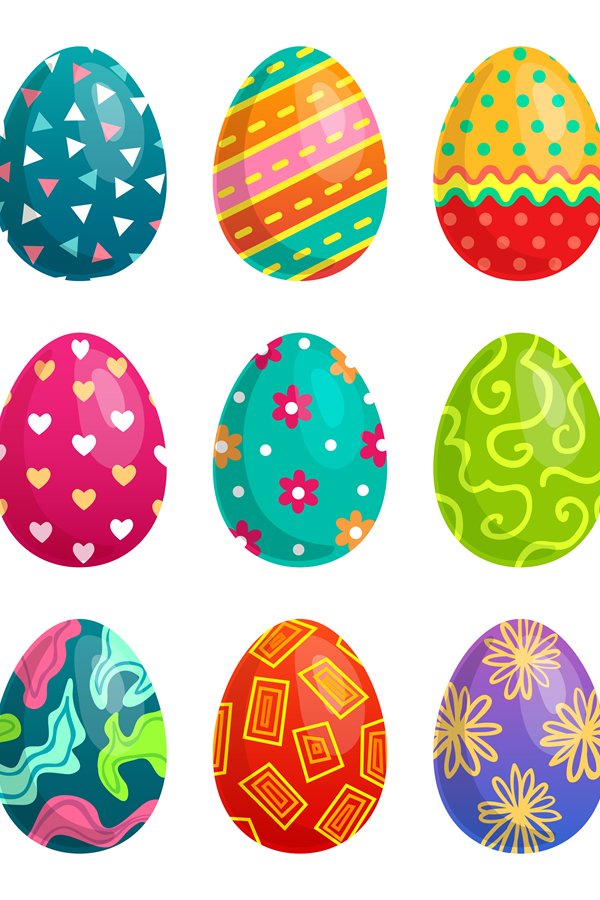 Easter eggs. Spring colorful chocolate egg, cute colored pat