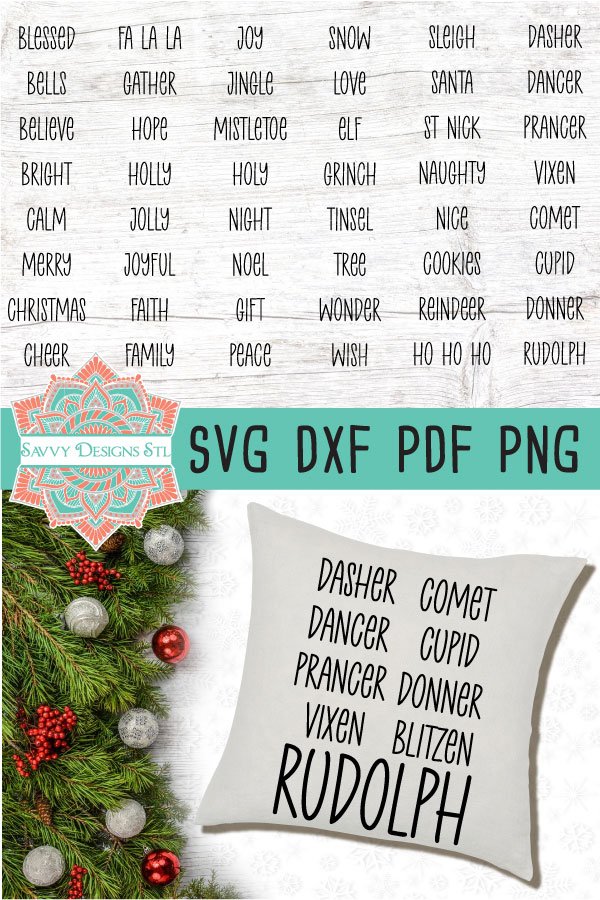Christmas Words SVG Cut File Bundle