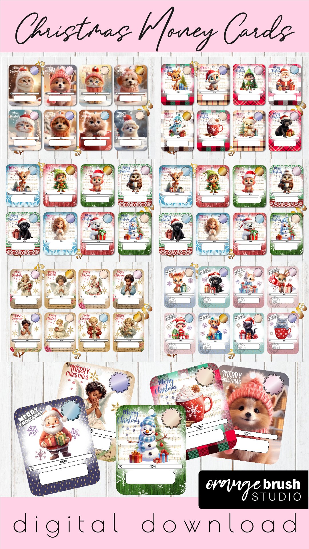 Christmas Money Holder, Money Card Printable Designs Bundle