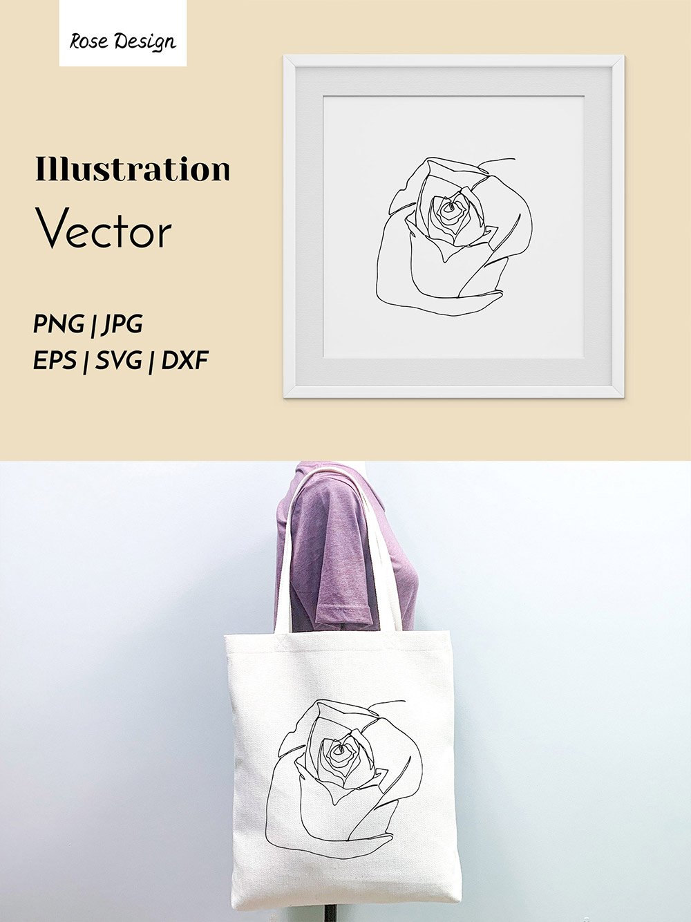 One Line Drawing Rose Flower SVG | Rose (1597636)