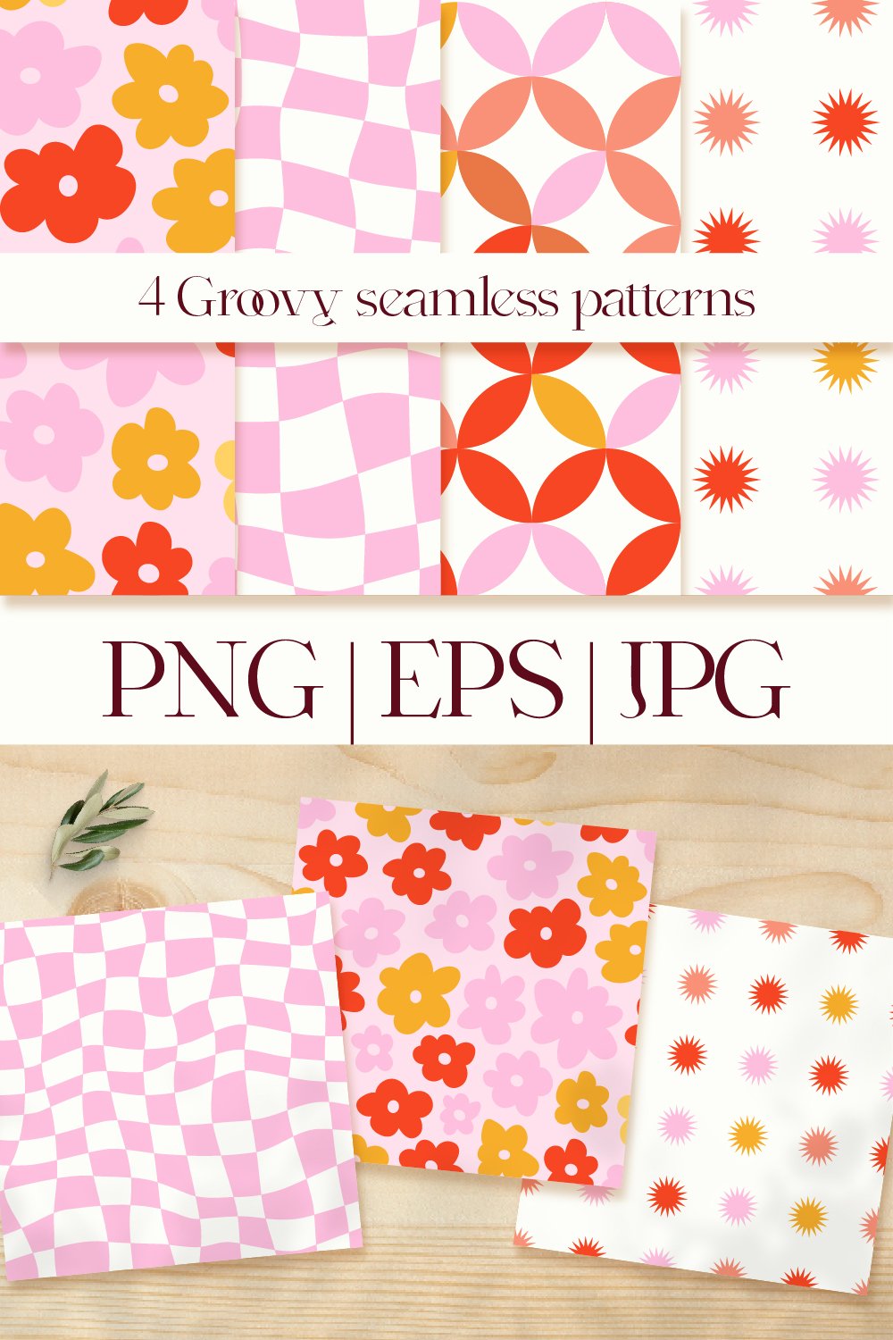 Retro Digital Paper Bundle, Groovy Seamless (2919507)