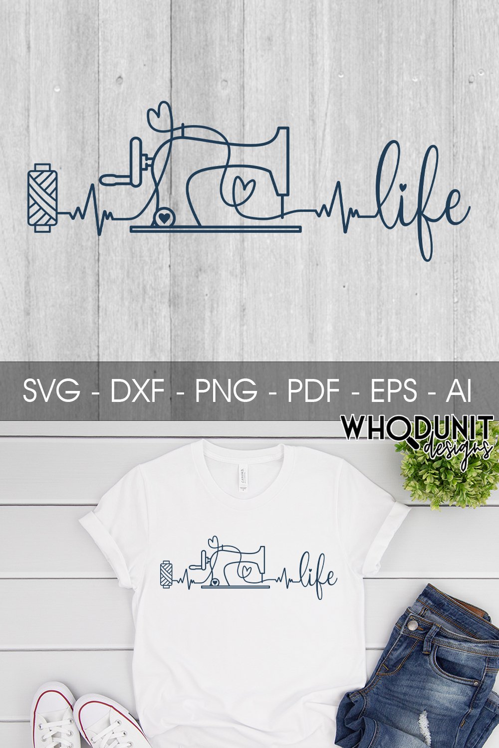 Sewing Heartbeat SVG | Sewing Life cut file