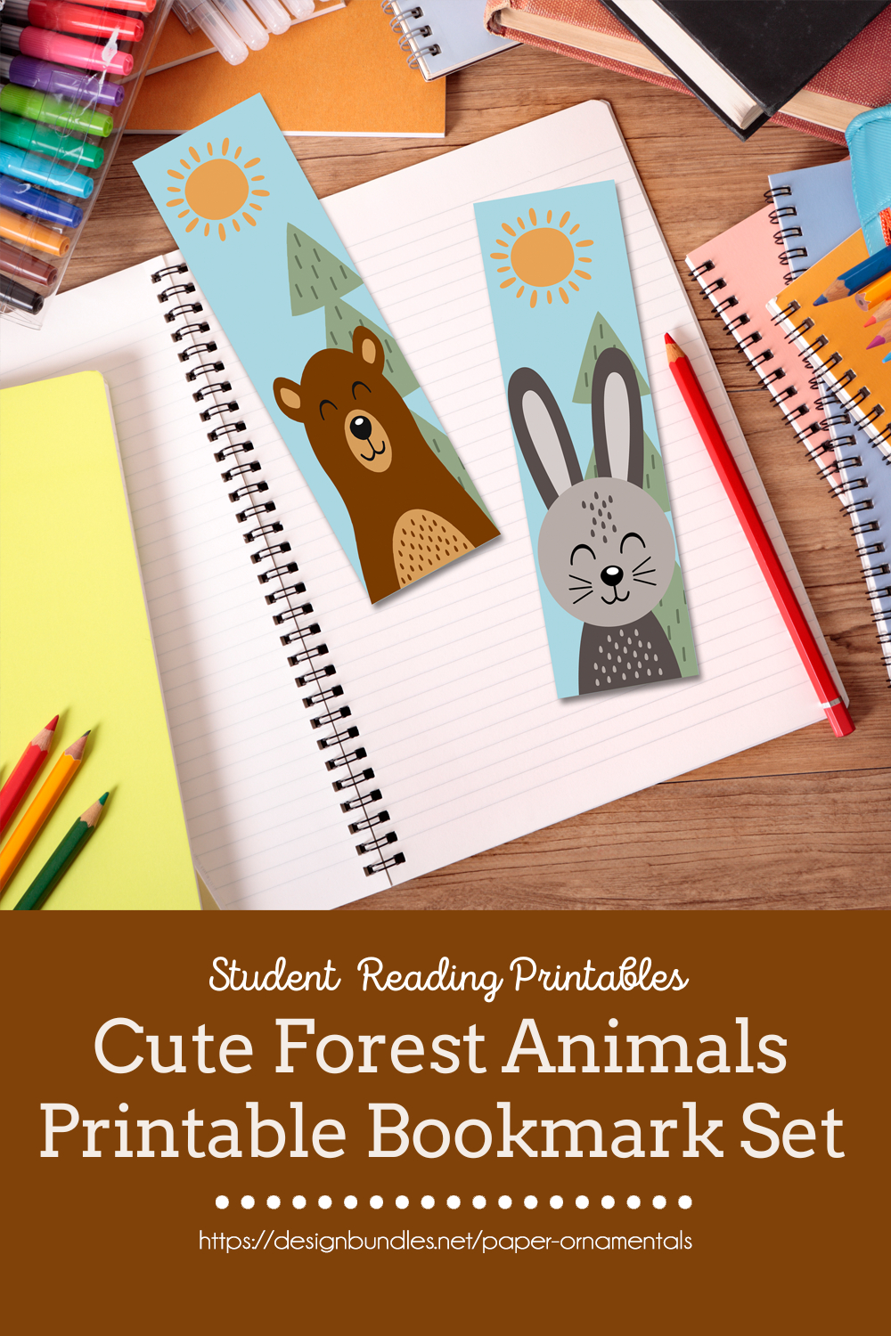 Adorable Printable Cute Forest Animals Bookmark Set