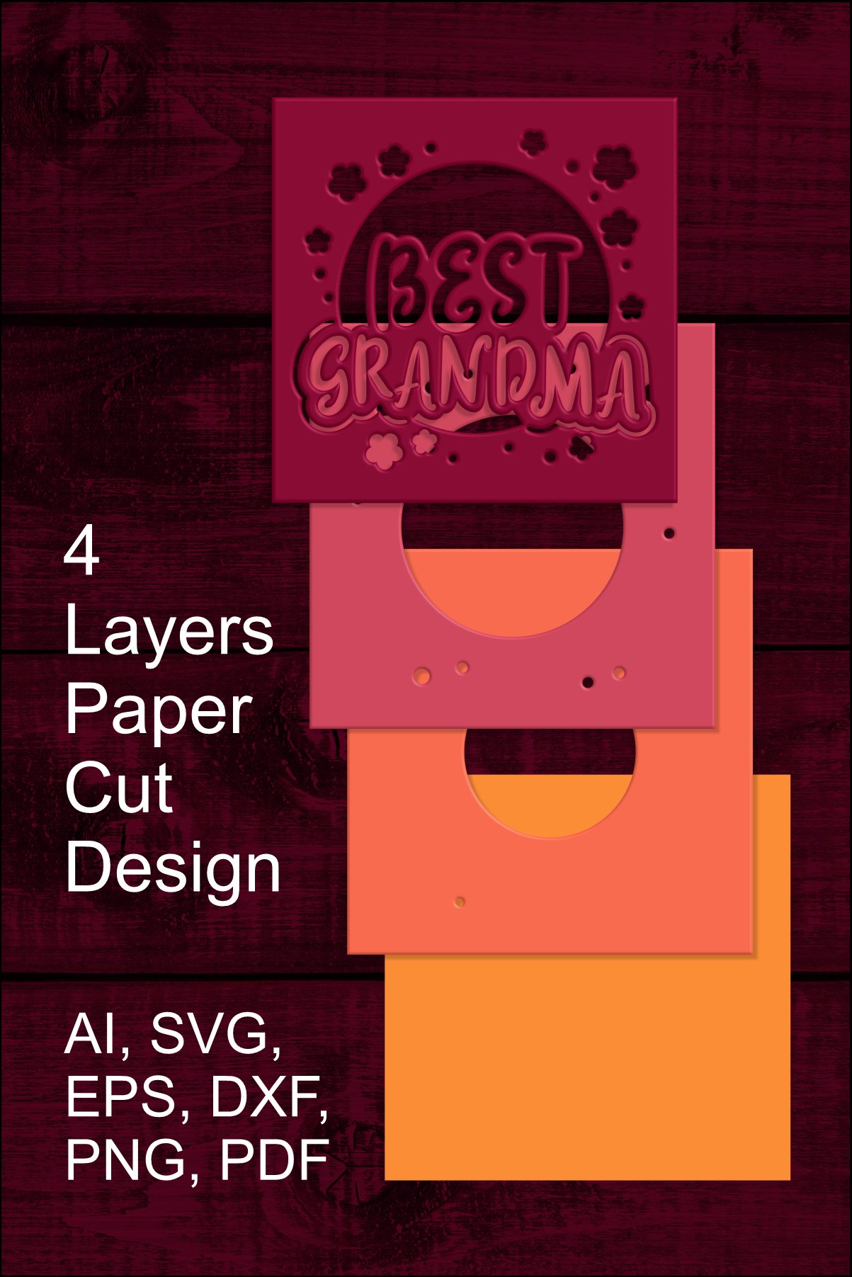 Best Grandma Layered Paper Cut Design