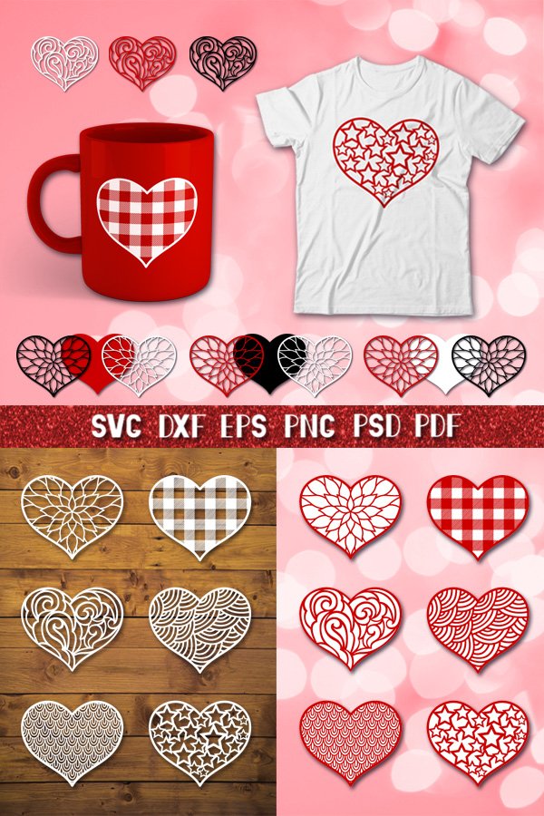 Heart SVG,Valentines Heart SVG,Heart Paper Cut Template SVG