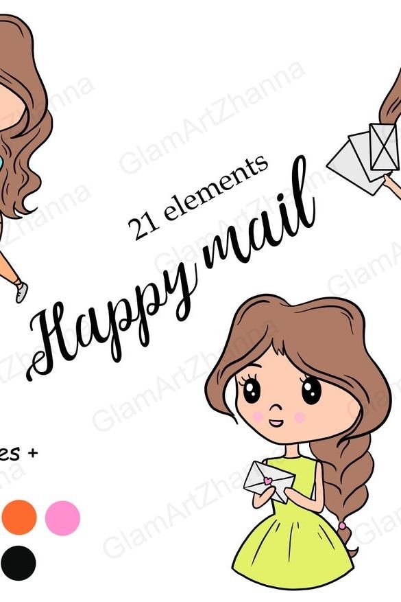 Functional Girls HAPPY MAIL Cute Planner Stickers Lover PNG