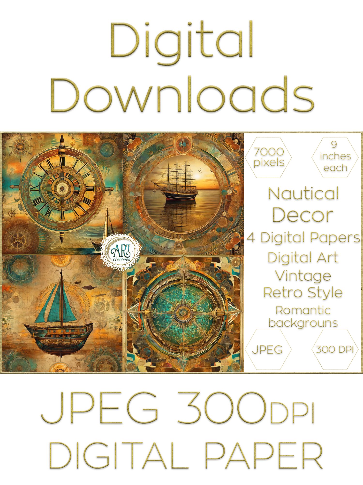 Vintage Old Books Nautical Digital Paper Fantasy (3680470)