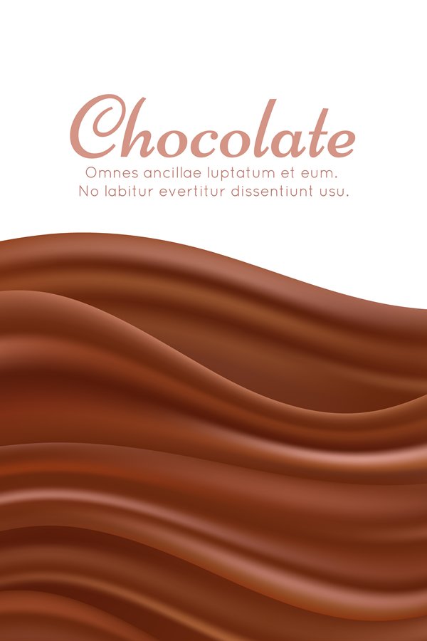 Wavy chocolate splash vector background