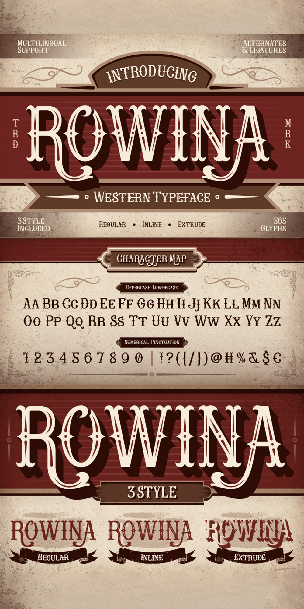 Rowina - Vintage Western Typeface