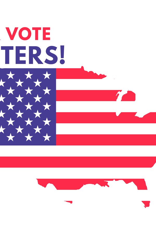 Usa voting label. American presidential election badge, unit