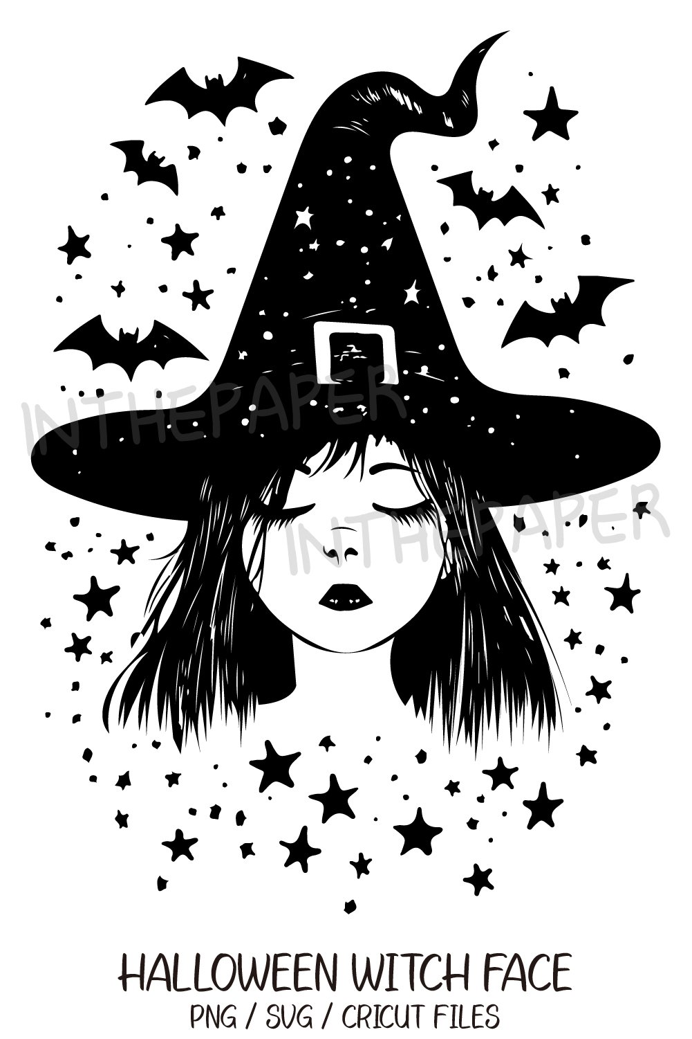 Halloween Witch Face | Halloween SVG Spooky PNG (4727764)