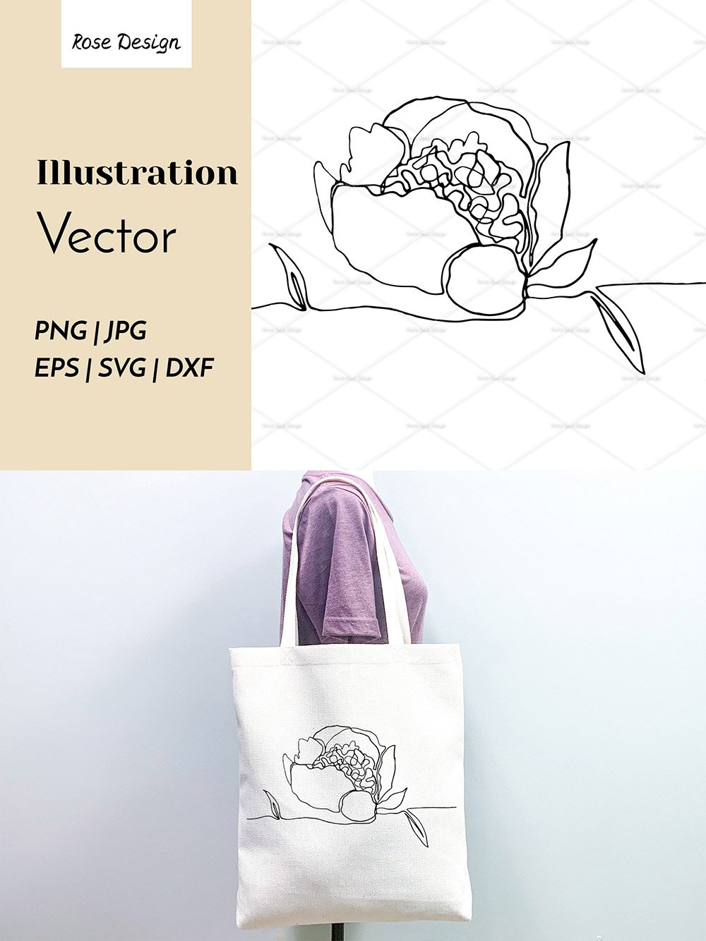 One Line Drawing Peony Flower SVG | Peony (1597629)