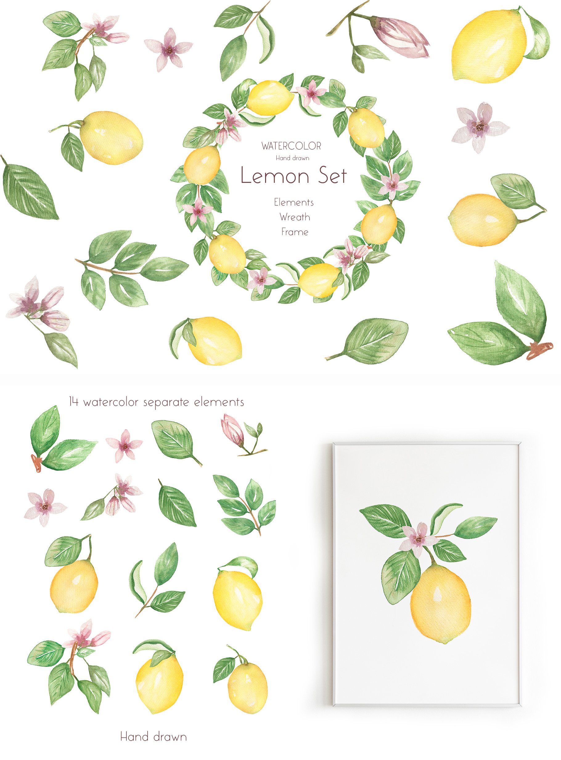 Watercolor Lemon Set (2576144)