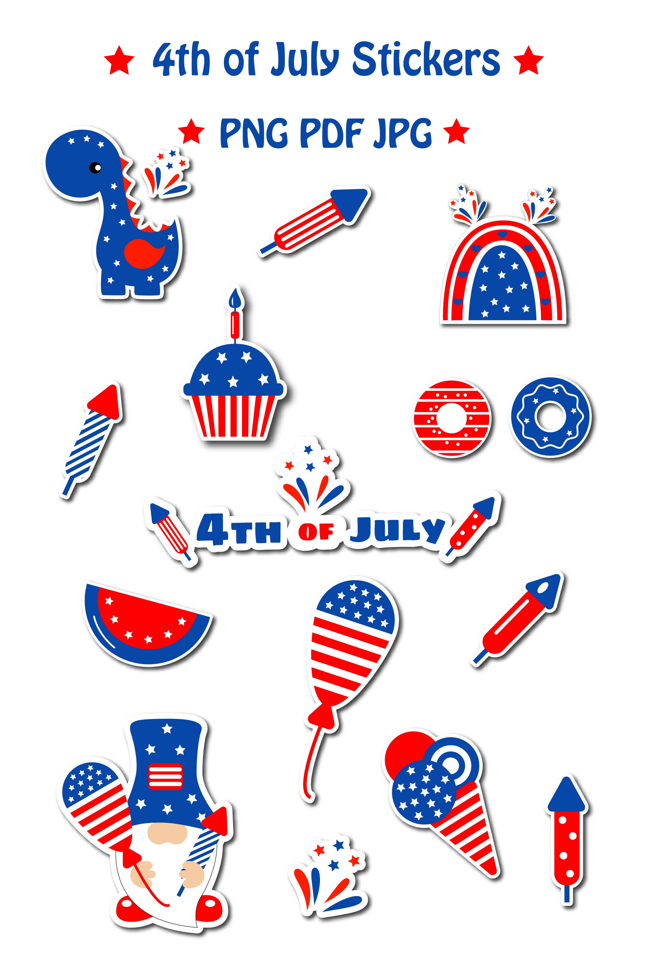4th of July Stickers. Patriotic Stickers Bundle (1396681)