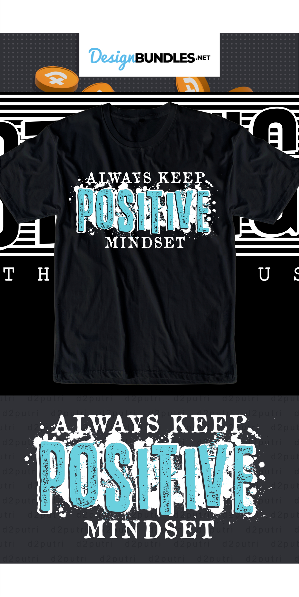 Always Keep Positive Mindset Slogan Quote T shirt Design SVG