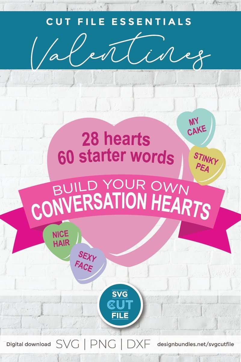 Valentines Day svg, Conversation Hearts SVG, candy hearts