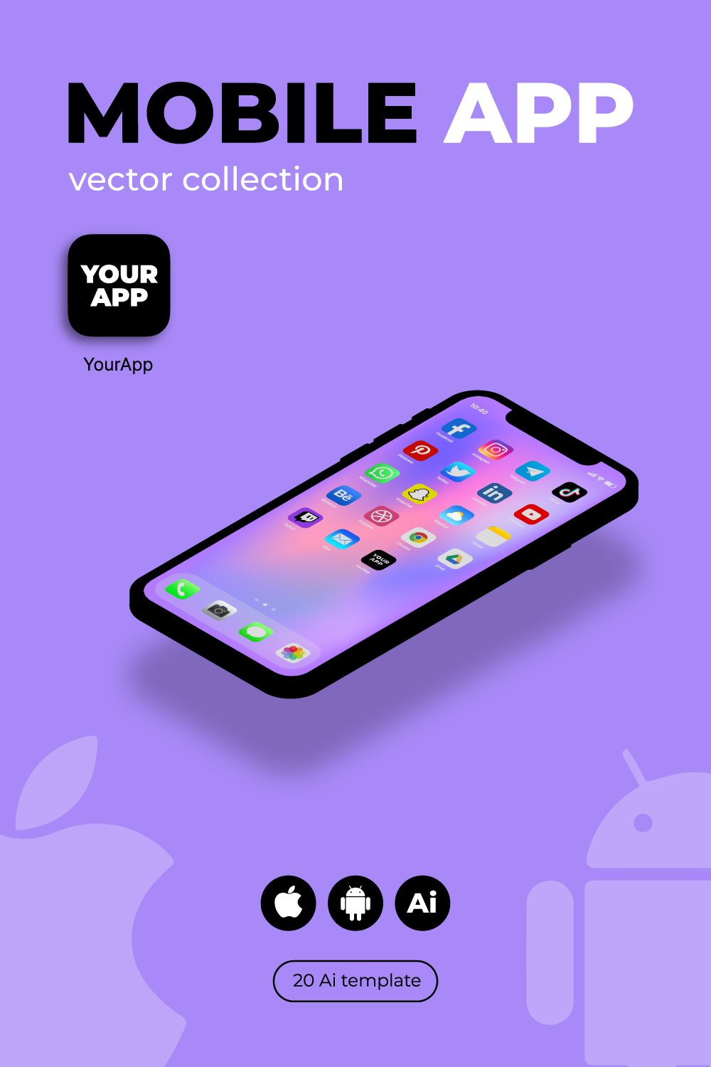 Vector mobile app template