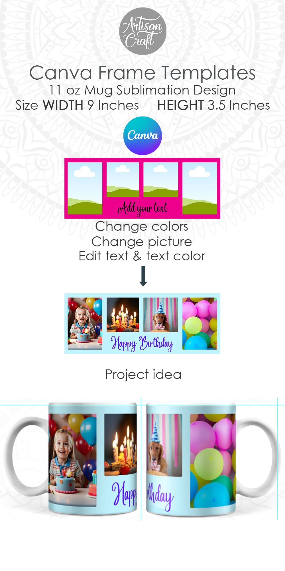Canva Mug Template | Picture Mug Template