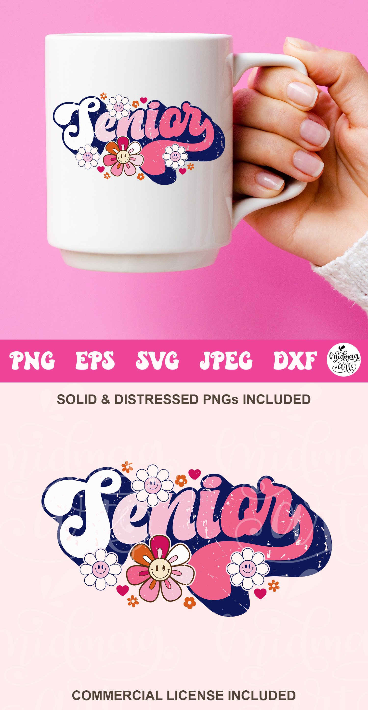 Retro floral senior SVG, Teacher png sublimation (2699831)