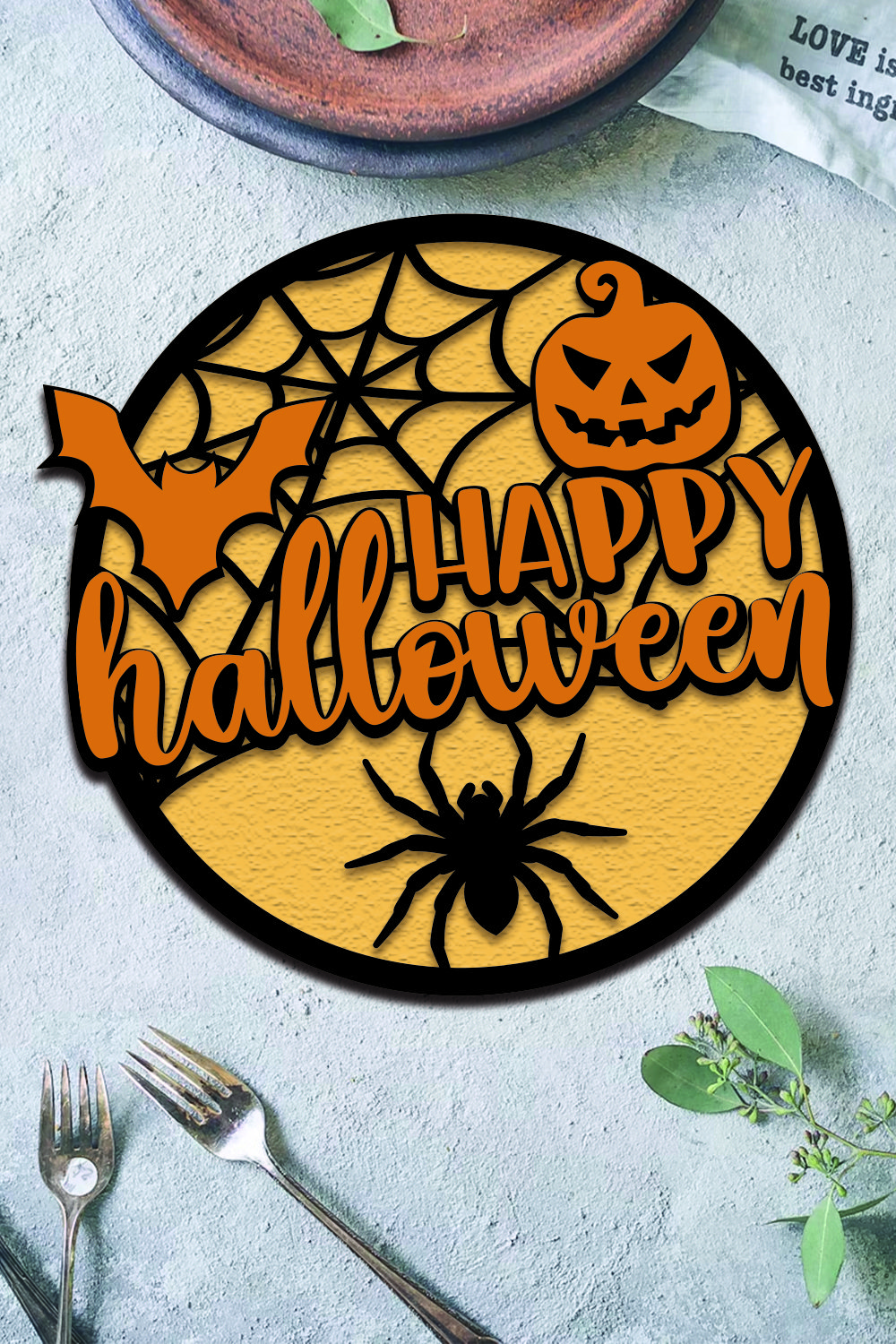 Halloween Door Hanger Cut Template