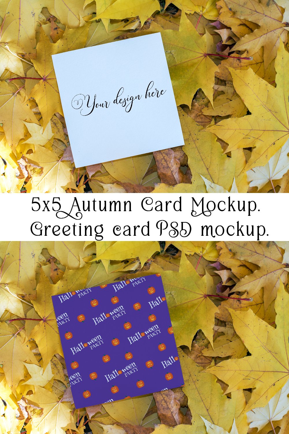 5x5 Autumn Card Mockup. Fall Mockup. Greeting card mockup