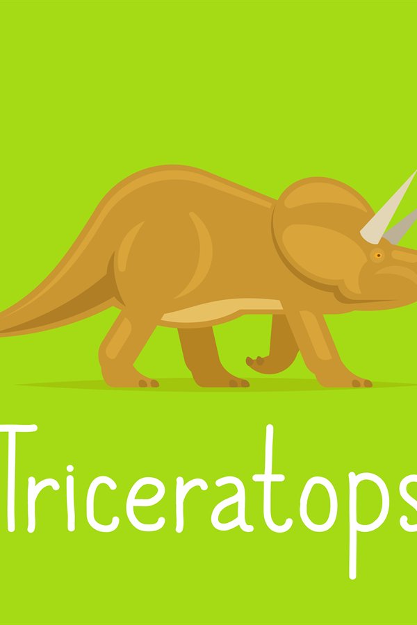 Triceratops dinosaur colorful card