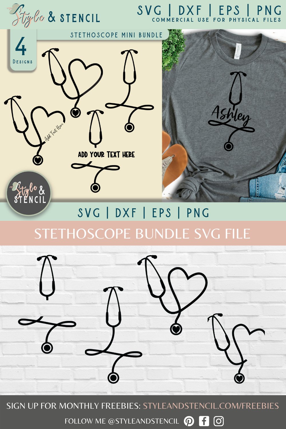 Stethoscope SVG Bundle - PNG, DXF, SVG, EPS, Cut File