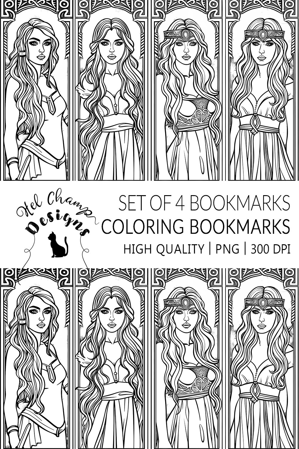 Coloring bookmarks old greek goddess sublimation
