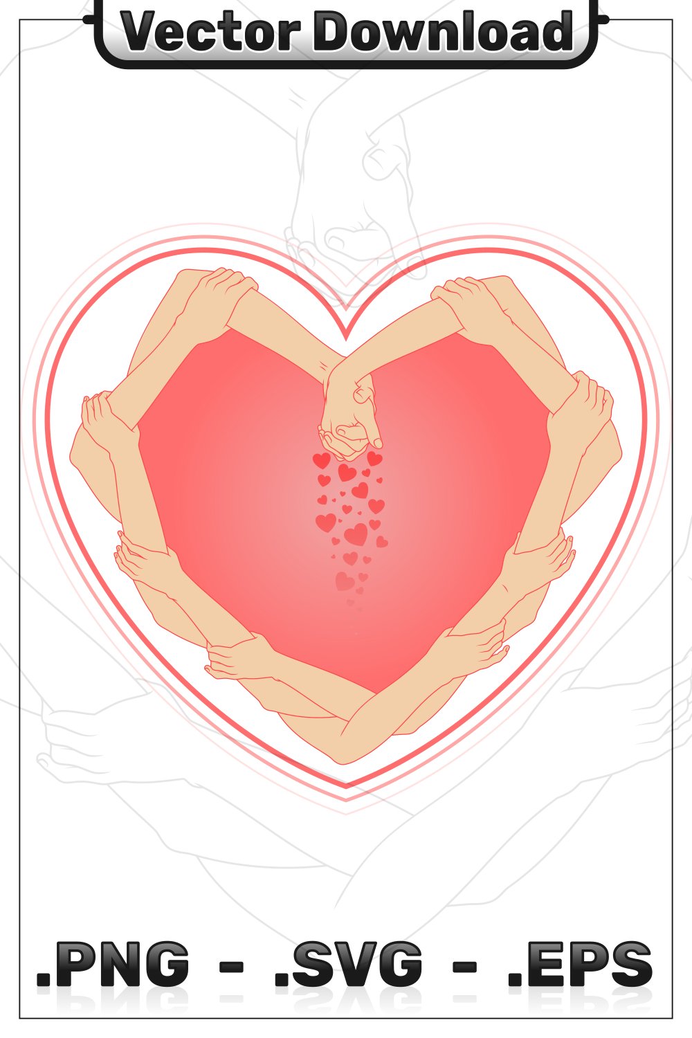 Vector Design Of Arms Forming A Heart