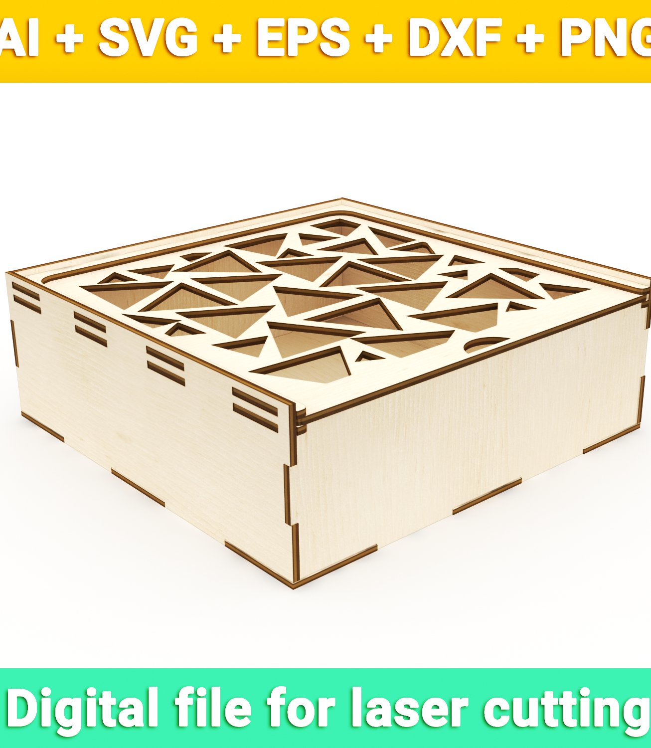 Patterned sliding lid box vector for CNC svg vector file