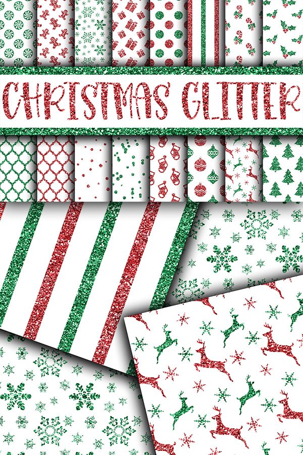 Classic Christmas Glitter Digital Paper (807438)