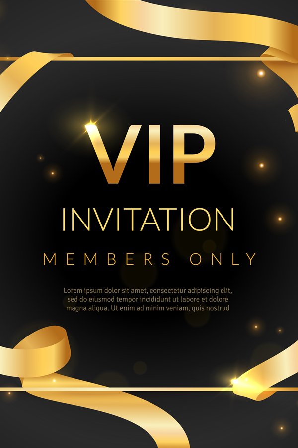 VIP. Luxury gift card, vip invitation coupon, certificate wi