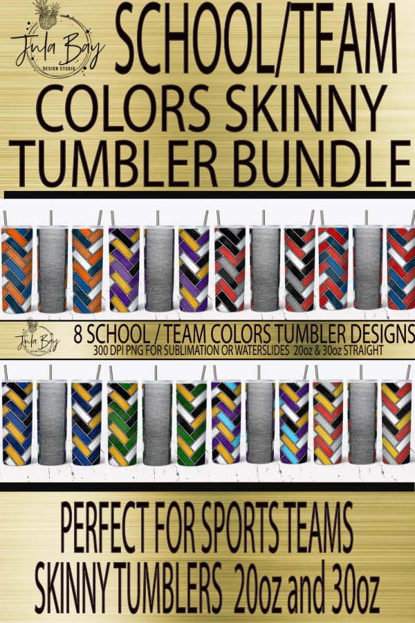 School Sports Team Colors Tumbler Sublimation Bundle PNG