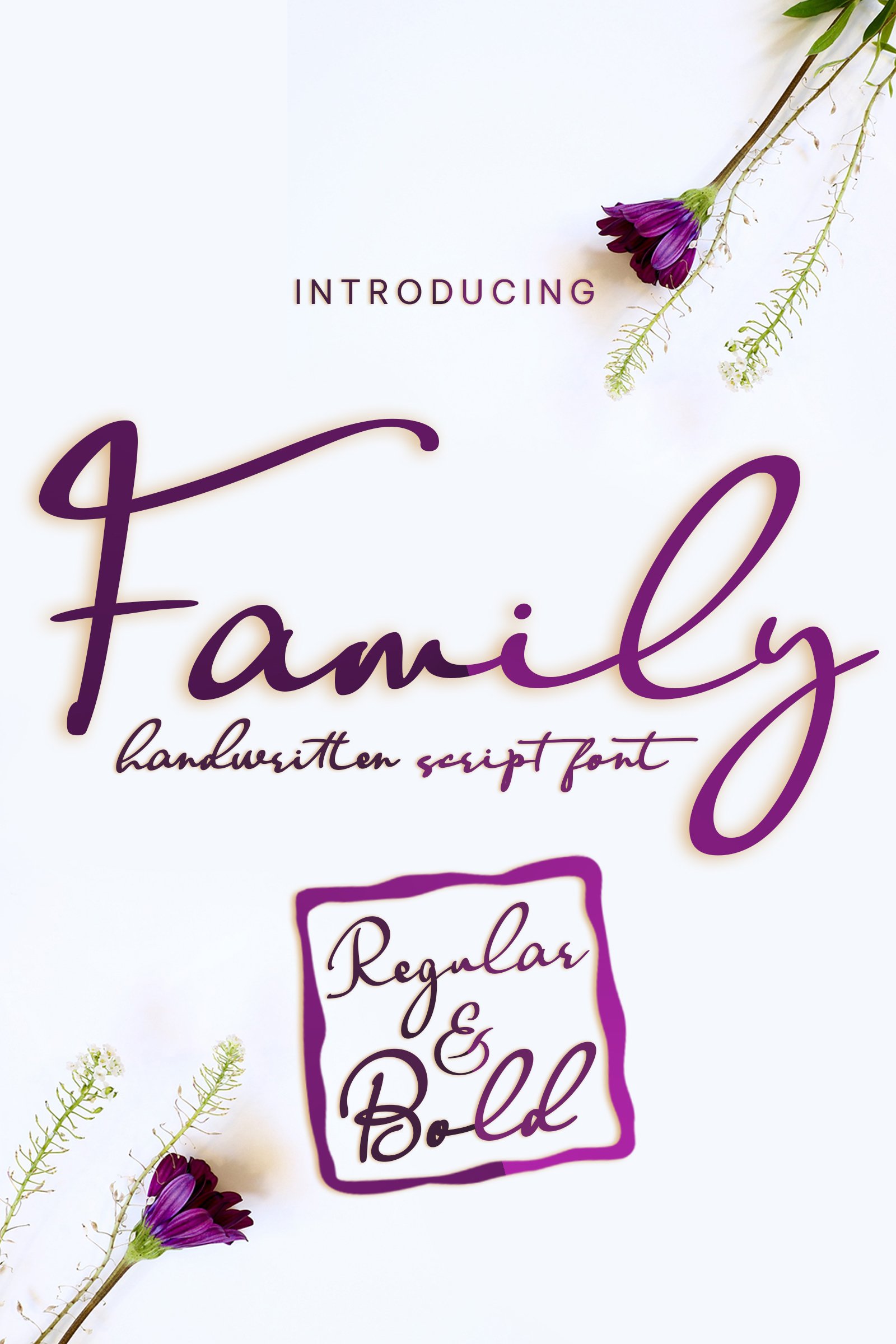 Family handwritten script font