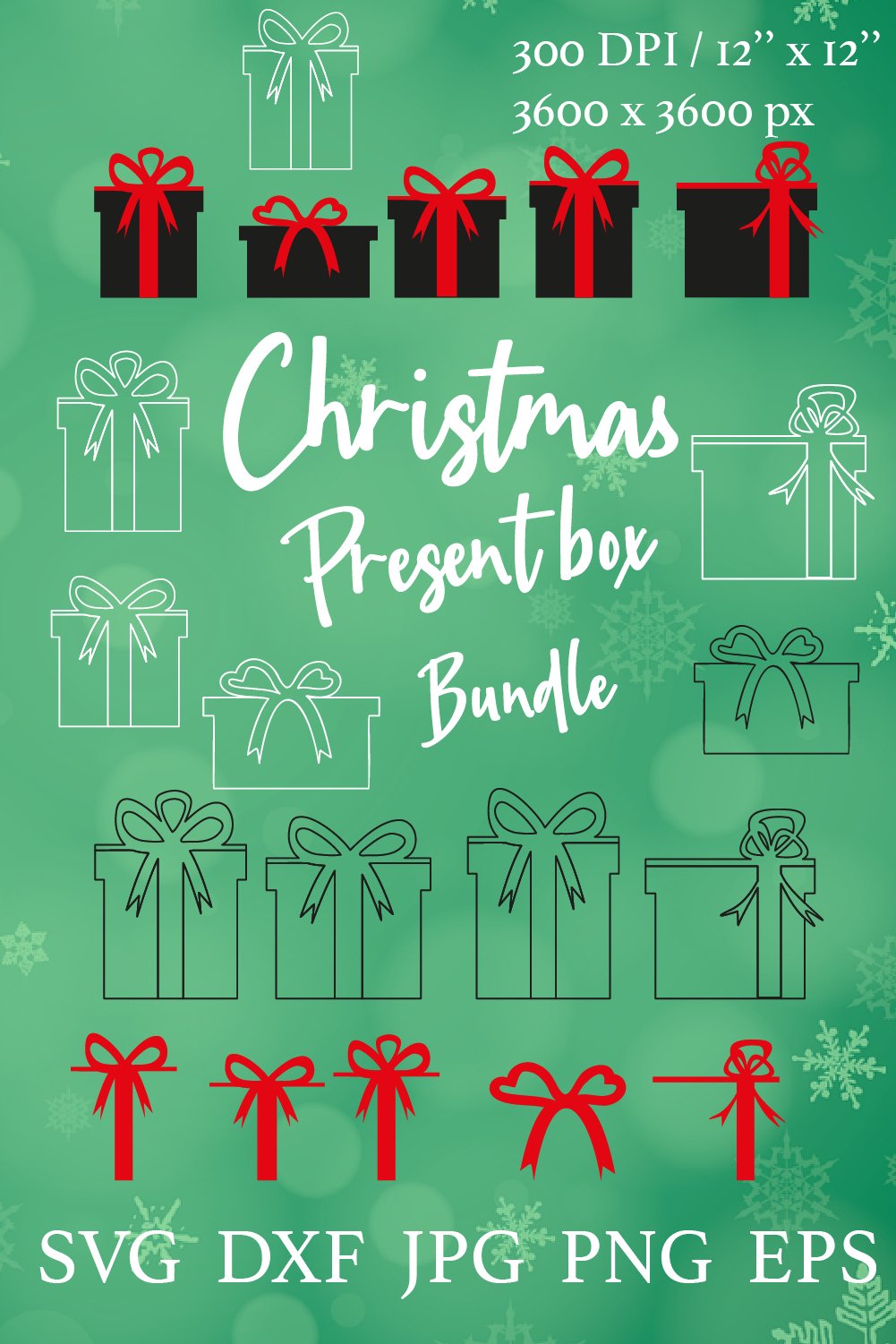 Christmas bundle. Presents SVG DXF PNG EPS JPG