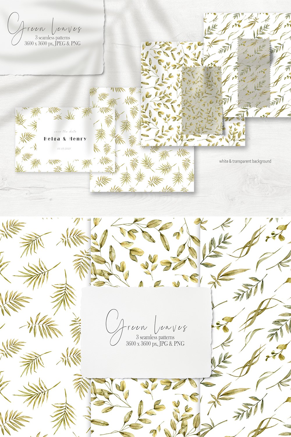 Watercolor floral digital paper / seamless patterns