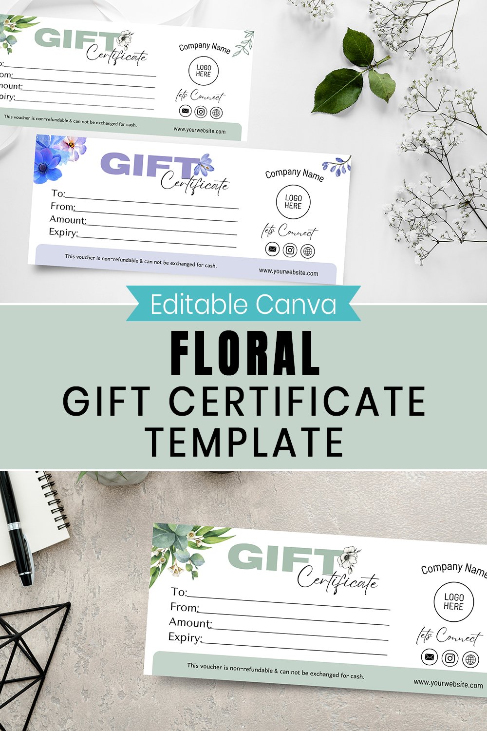 Editable Floral Gift Certificate