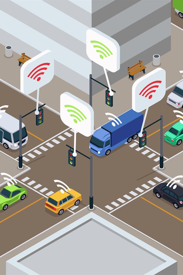 Vehicles with infrared sensor device. Unmanned smart cars in
