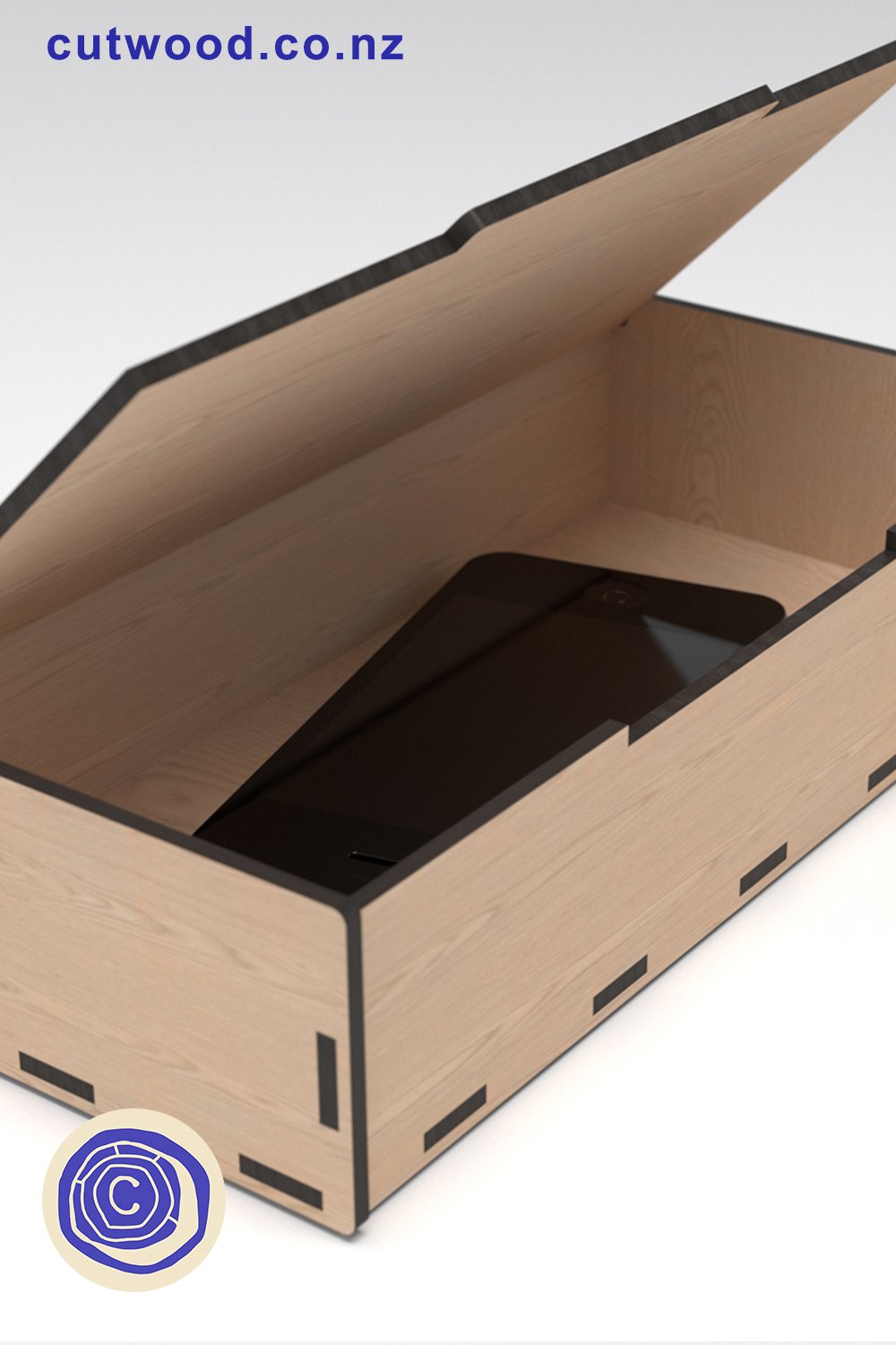 Box with Flip-Up Lid SVG file