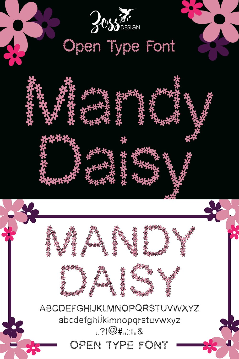 Mandy Daisy Flower Display open type font