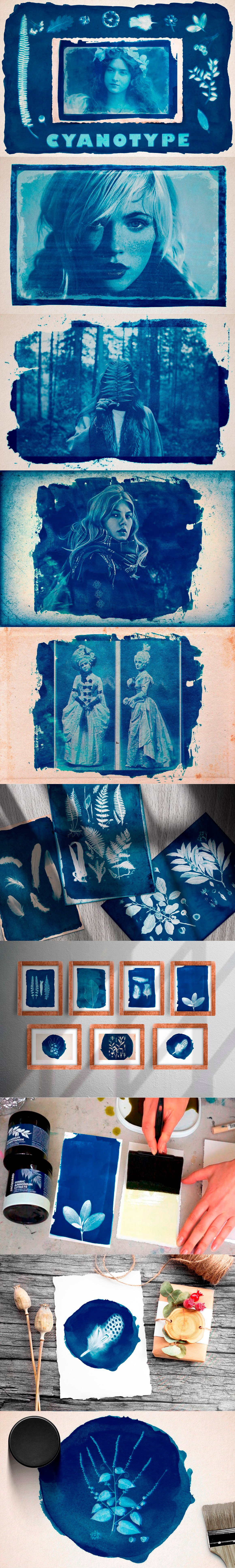 CYANOTYPE Digital Photoshop Effect