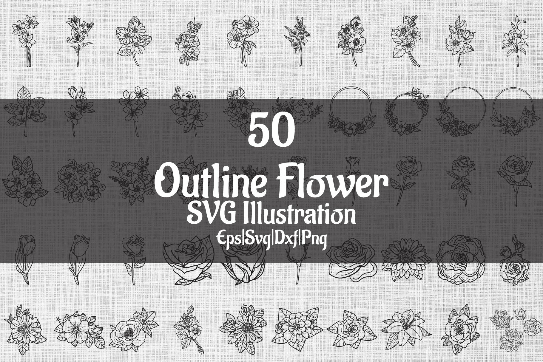 Outline Flower SVG Illustration (1217312)