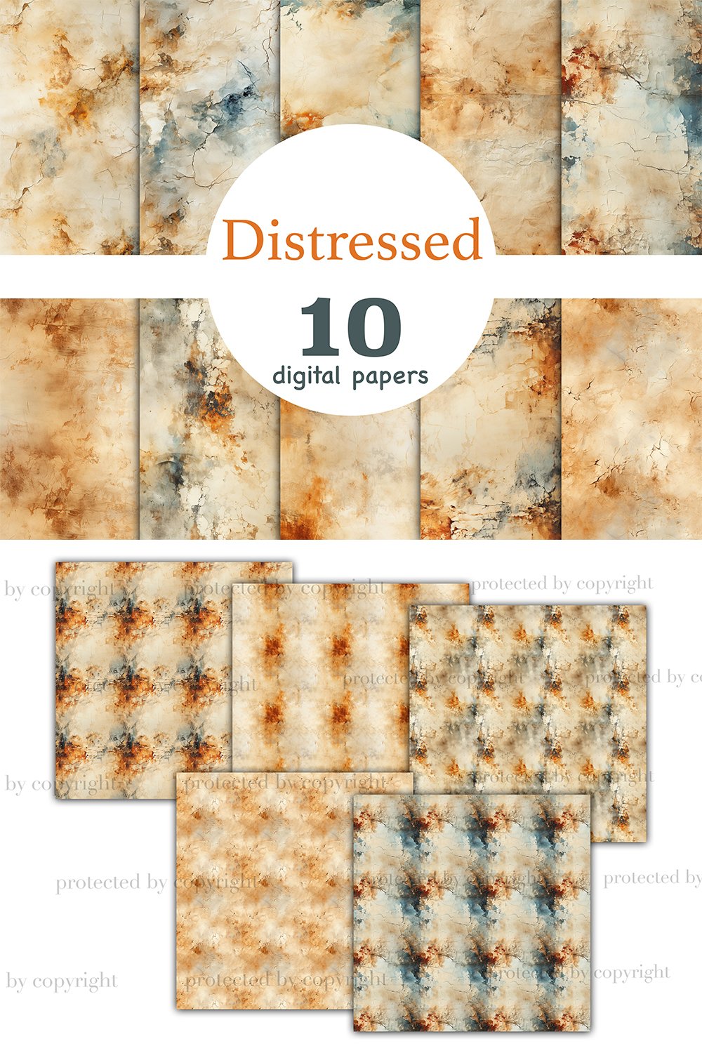 Distressed Digital Paper | Vintage Repeating Pattern