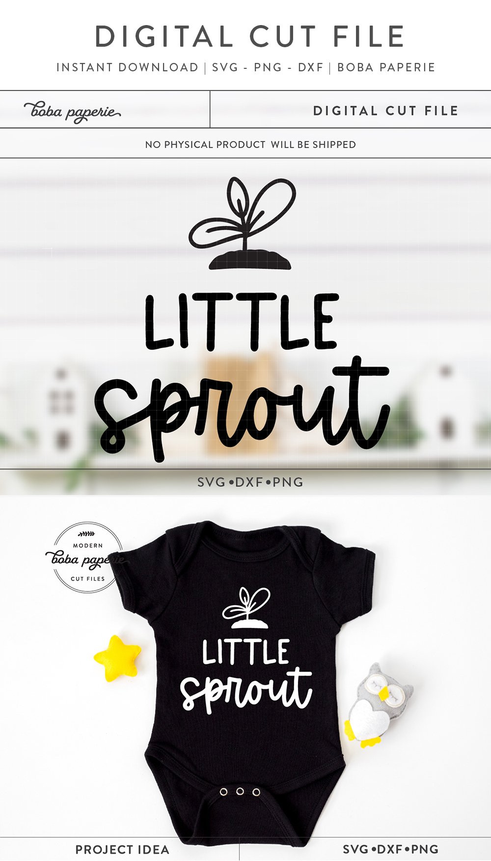 Little Sprout SVG | baby outfit cut file