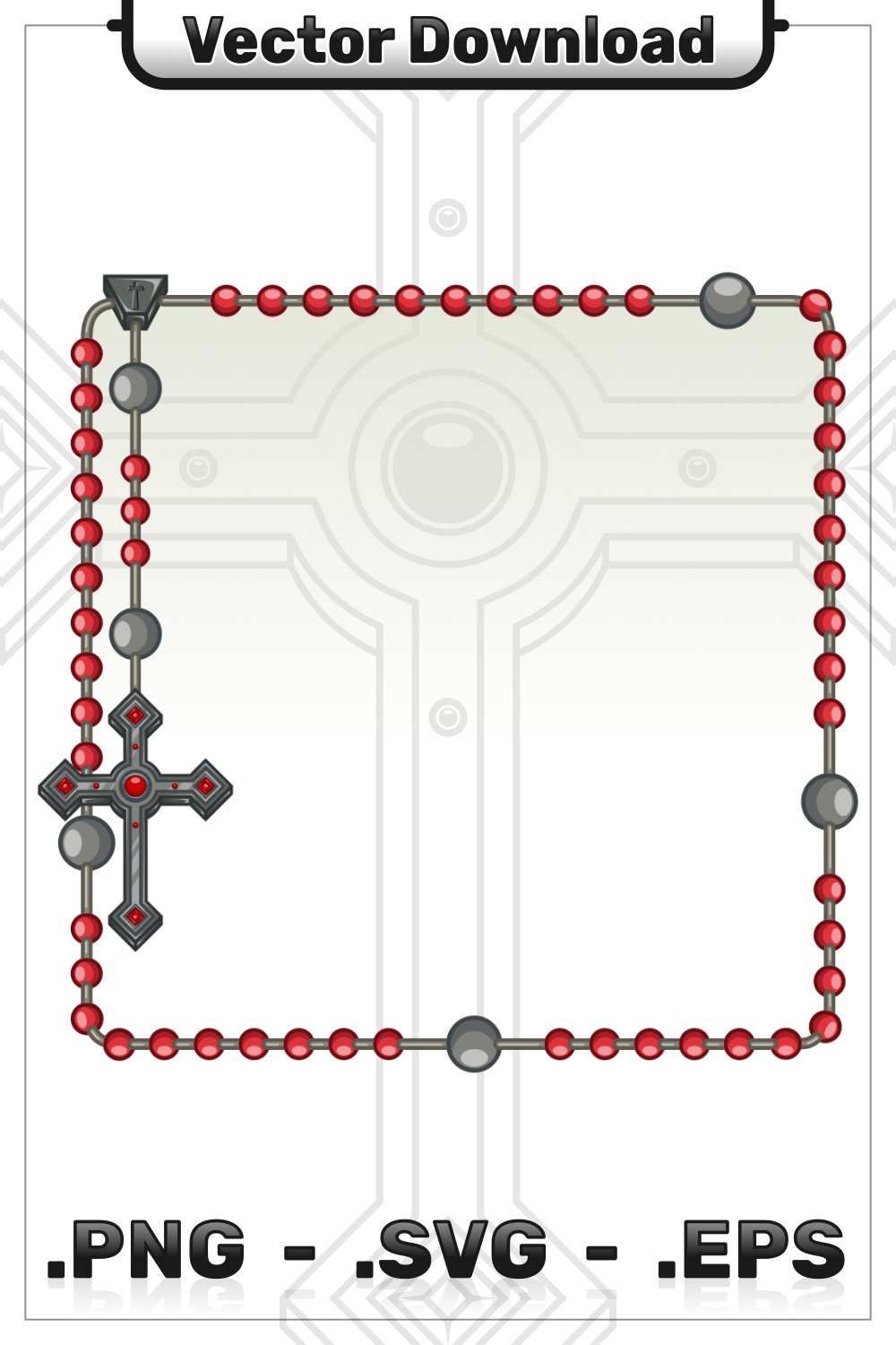 Vector Design Photo Frame With Catholic Rosary
