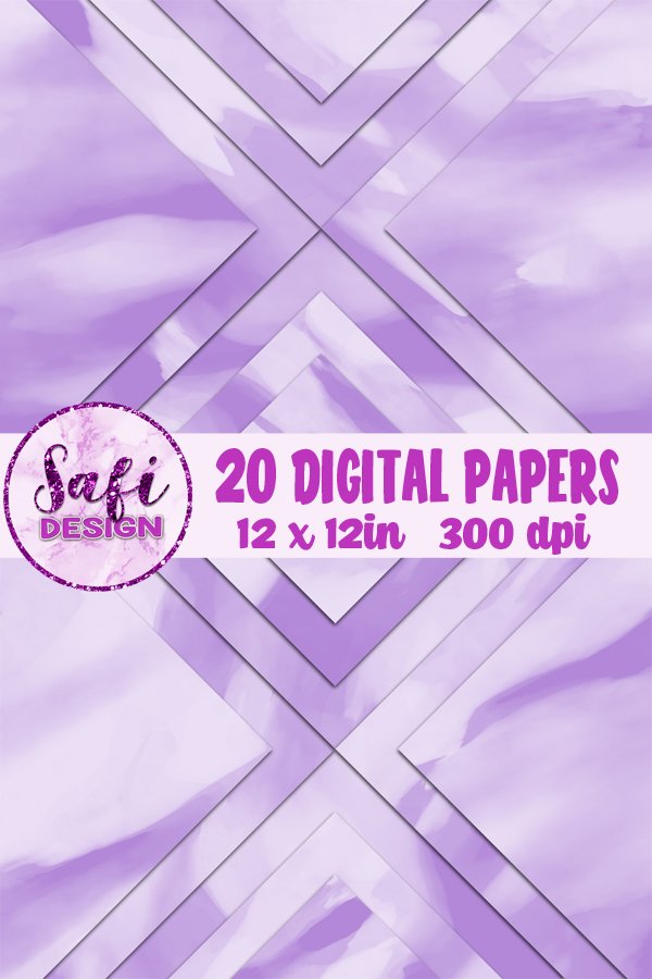 Digital Paper - Lilac Watercolour Backgrounds